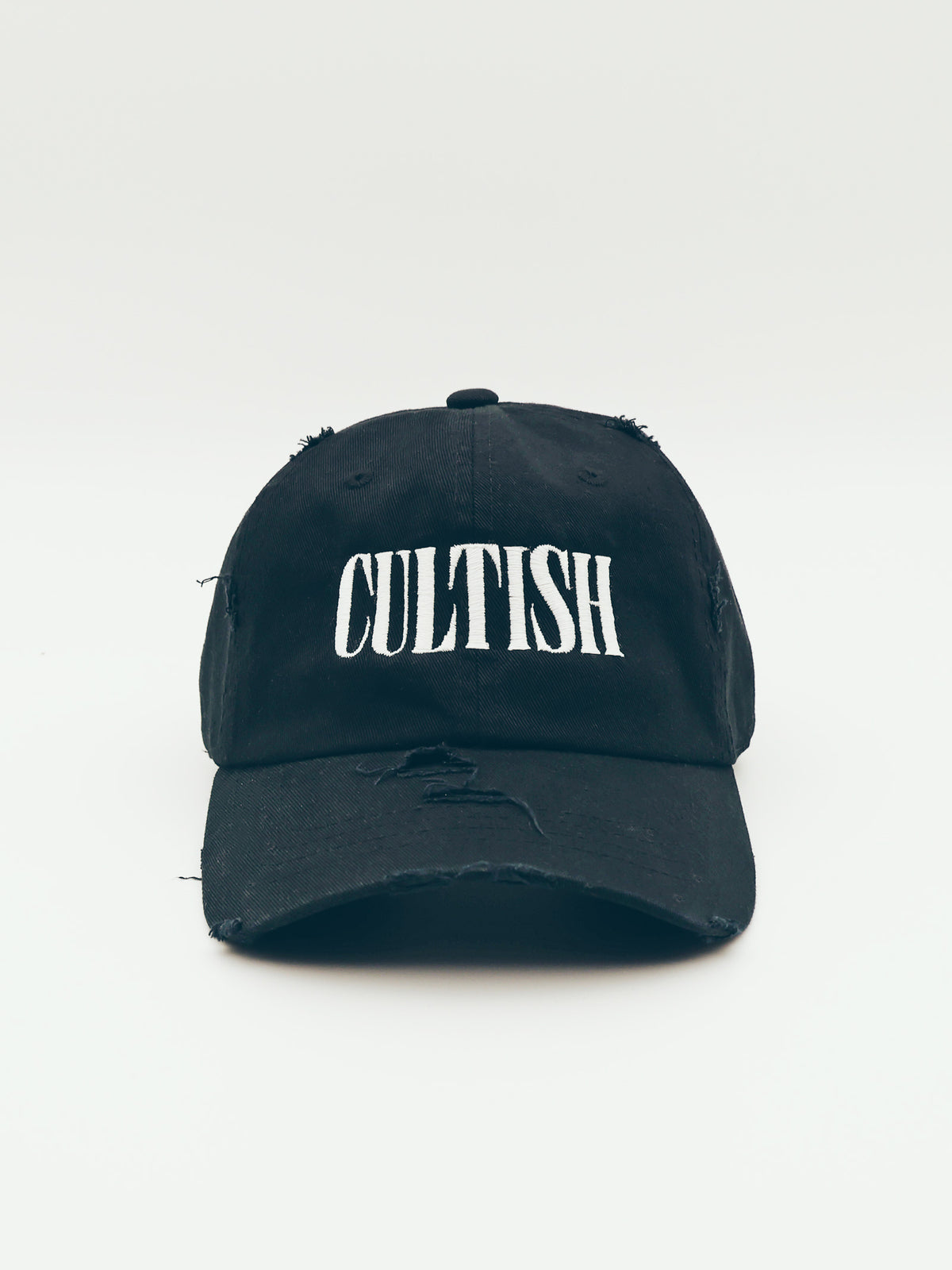 Black Distressed Baseball Cap – Cultish®
