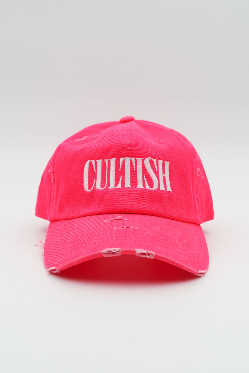 Lumo Pink Distressed Baseball Cap – Cultish™